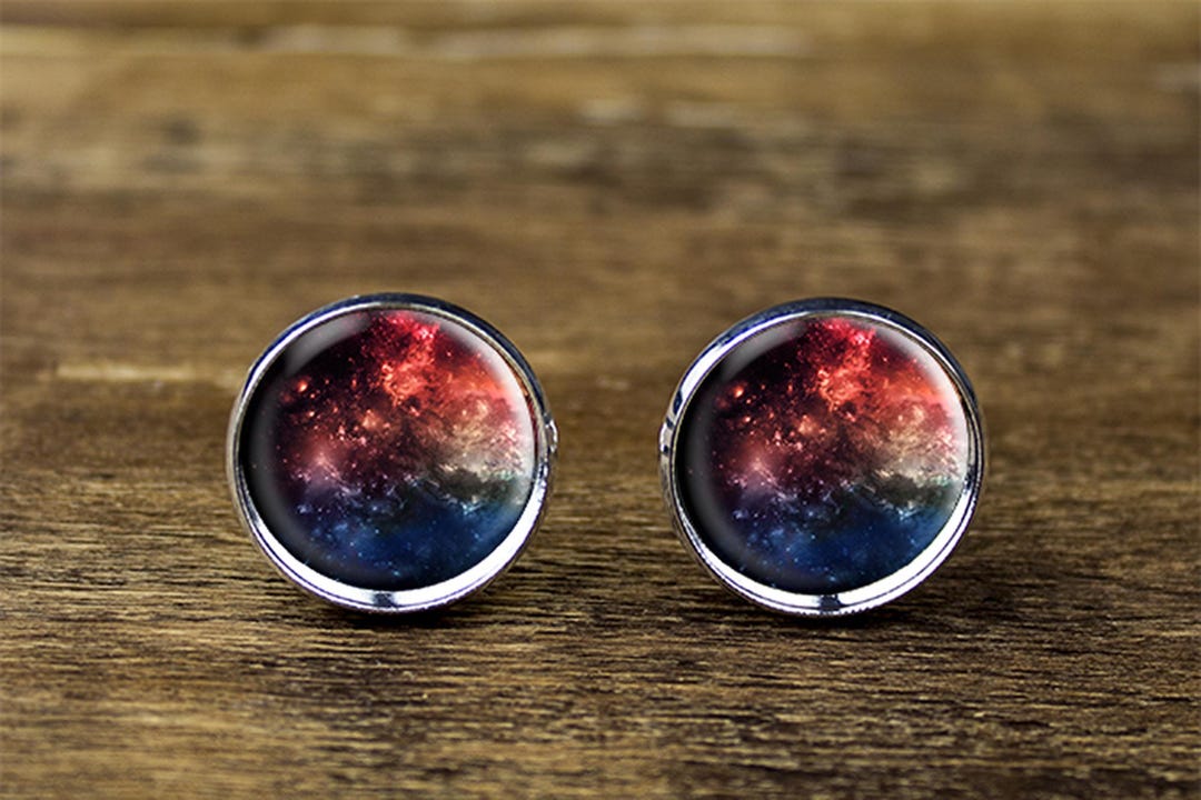 Galaxy cufflinks, space cufflinks, nebula cufflinks - Etsy España