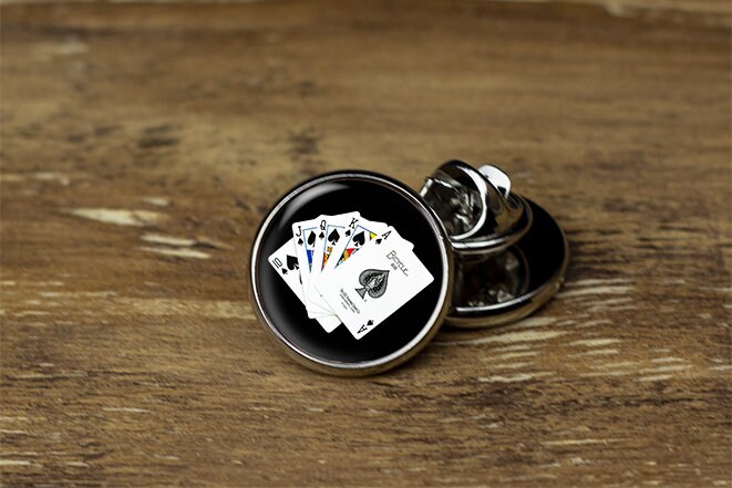Poker Lapel Pin Playing Cards Lapel Pin Poker Tie Tack | Etsy