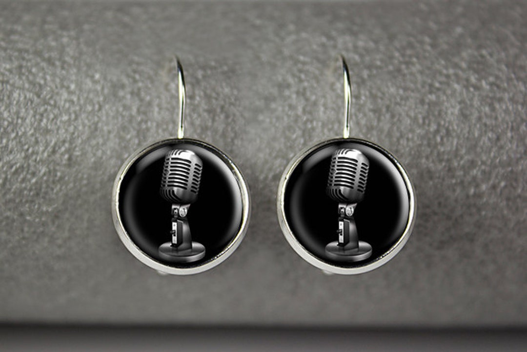 Microphone Earrings Retro Microphone Earrings Microphone - Etsy