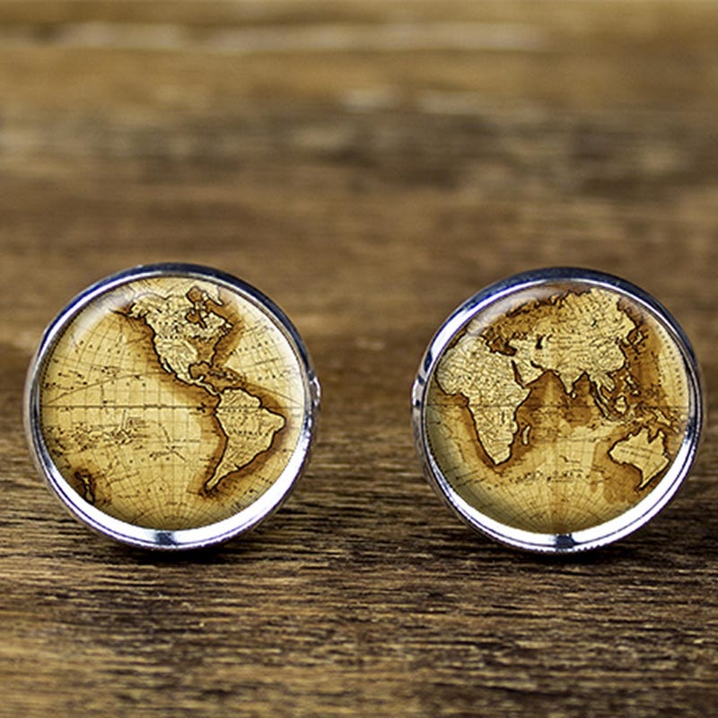 Globe Cufflinks - Etsy