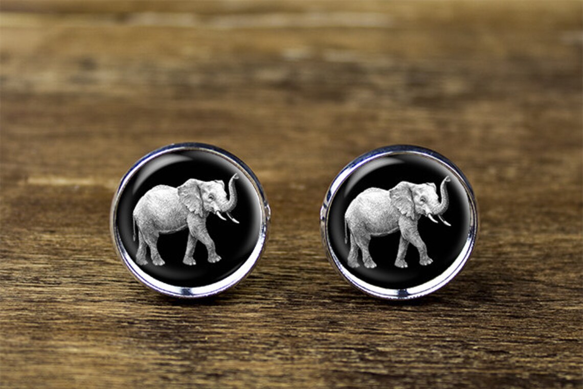Elephant Cufflinks Elephant Jewelry Elephant Accessories | Etsy