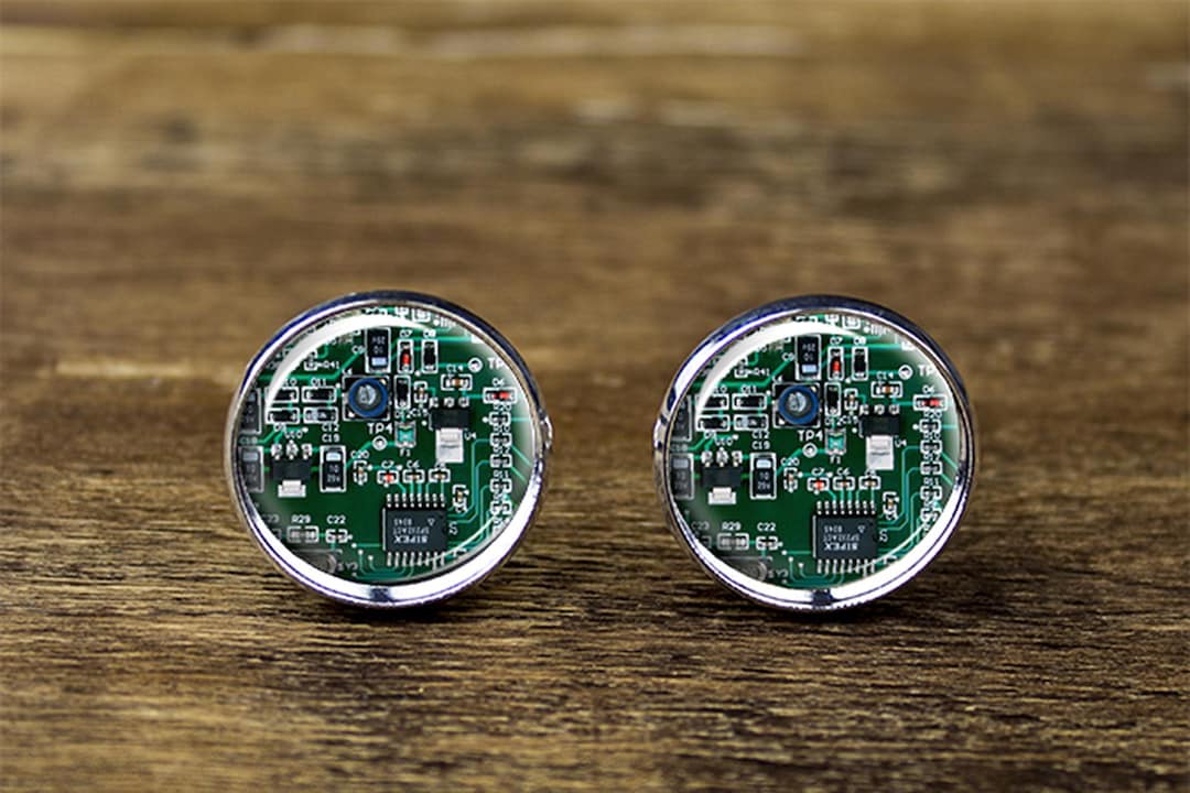 Circuit Board Cufflinks: Silver Plated Brass, Tech Geek Jewelry - Etsy