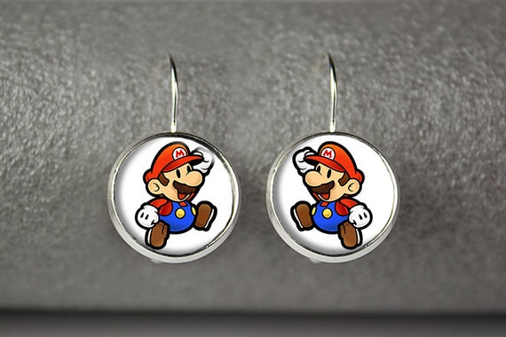 Super Mario earrings Super Mario jewelry Super Mario | Etsy