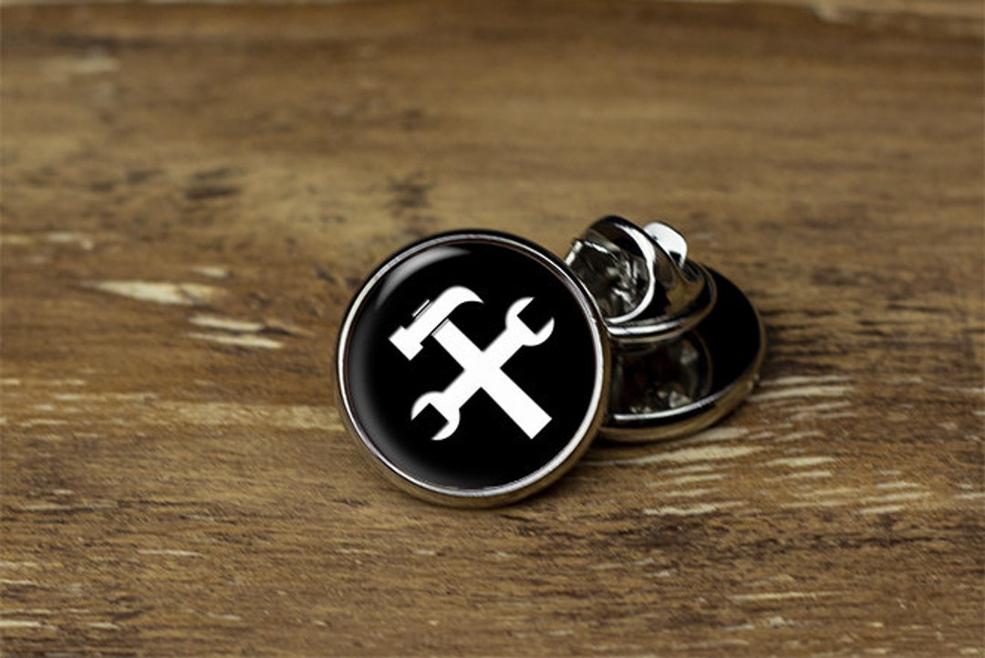 Wrench and Hammer Lapel Pin, Mechanic Lapel Pin, Tools Lapel Pin ...