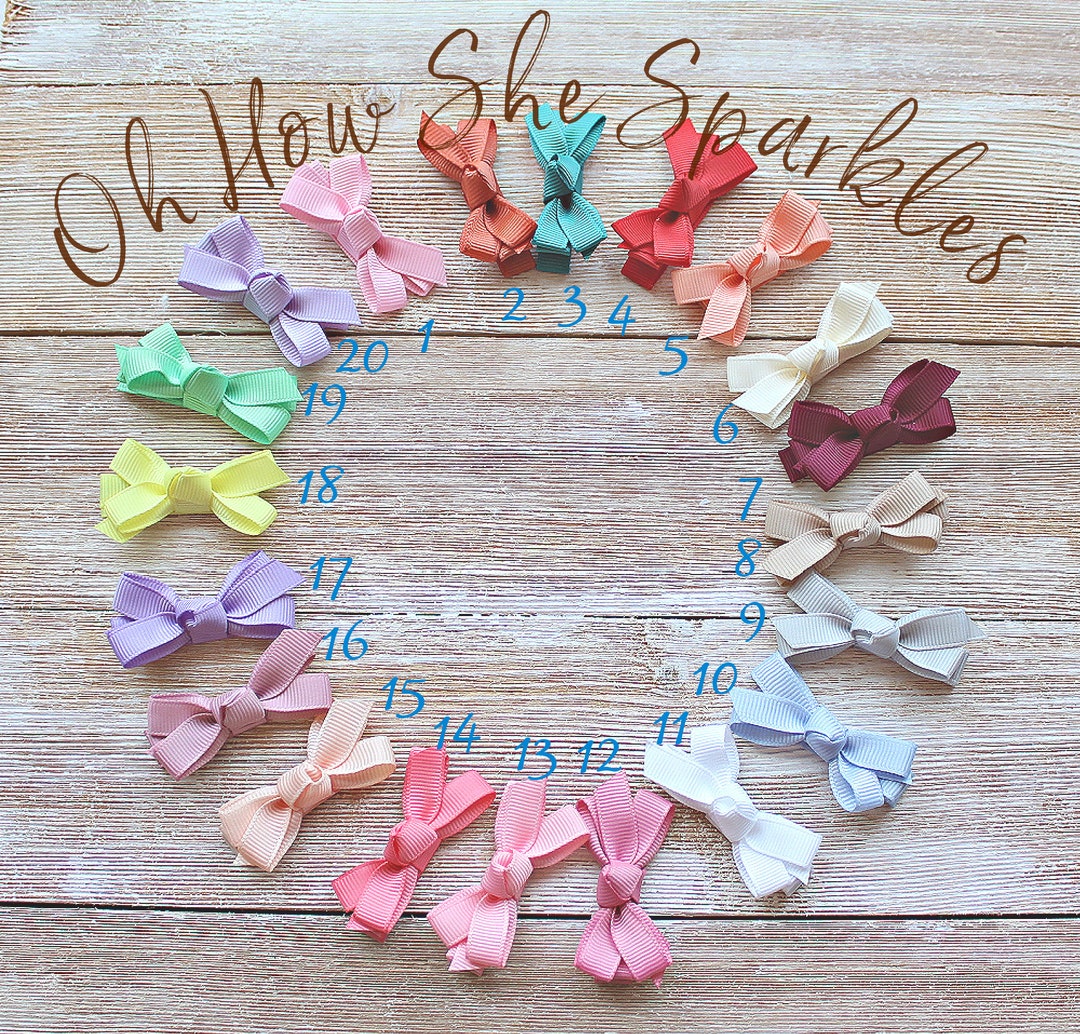 Baby Hair Bows, Tiny Bows, Non Slip Baby Hair Clips, 2 1/4" Infant Bows ...