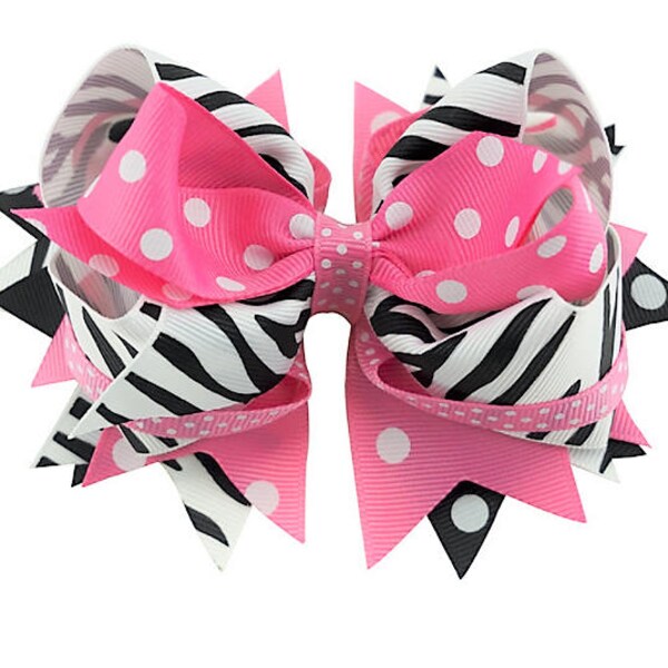 Zebra Hair Bow - Etsy