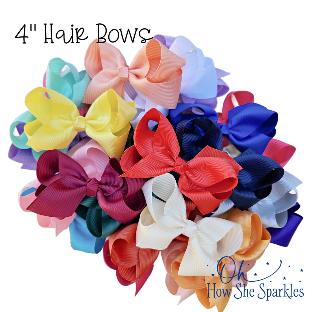 4 Hair Bows, 25 Colors, Choose Your Colors, Toddler Hair Bows, Girls ...