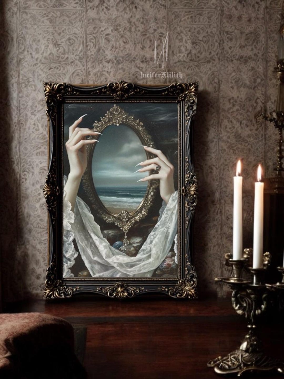 Siren's Gaze Art Print | Dark Academia Gothic Home Decor - Etsy