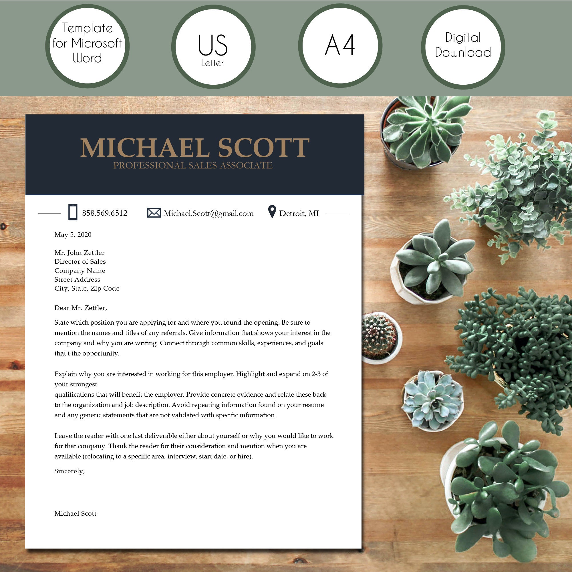 Professional Resume Template for Microsoft Word With 2 Page Resume ...