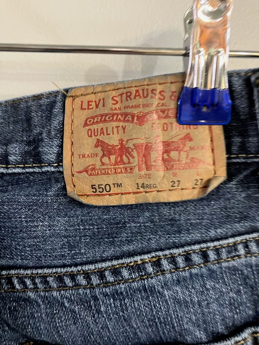 Levis Levi Strauss Classic Blue Wash Red Tag 550 Relaxed Fit Girls 14 ...