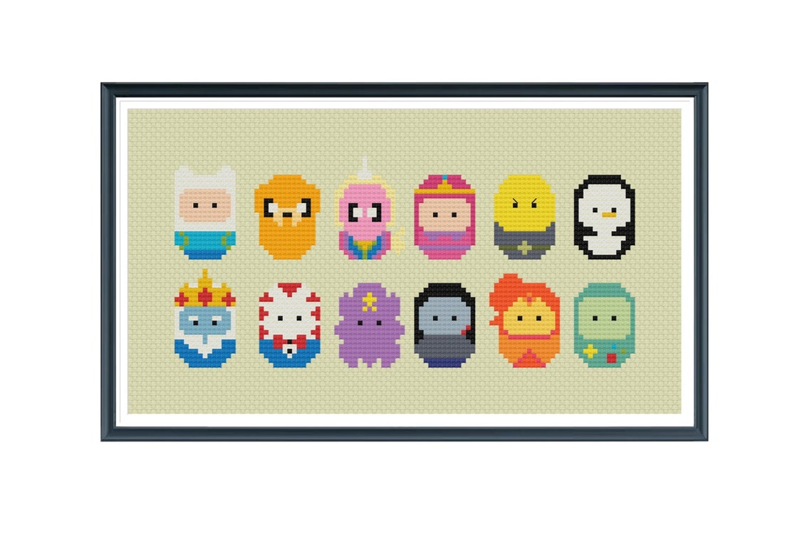 Adventure Time Characters Cross Stitch Pattern (PDF Download) - Etsy