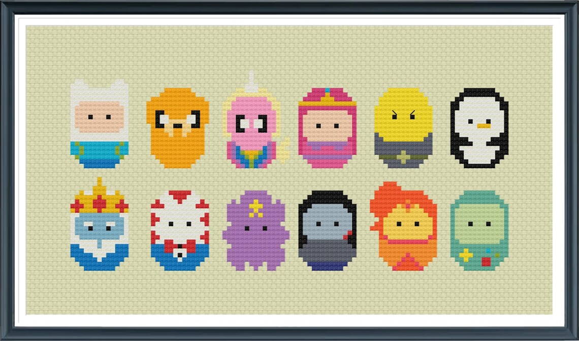 Adventure Time Characters Cross Stitch Pattern (PDF Download) - Etsy