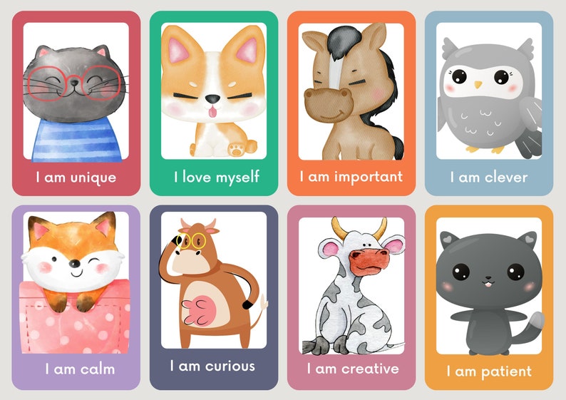 Educational Flashcards for Kids, Positive Affirmation Cards, Children's ...