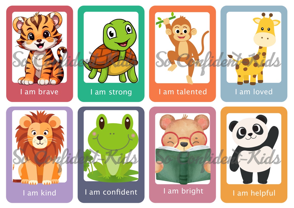 Educational Flashcards for Kids, Positive Affirmation Cards, Children's ...