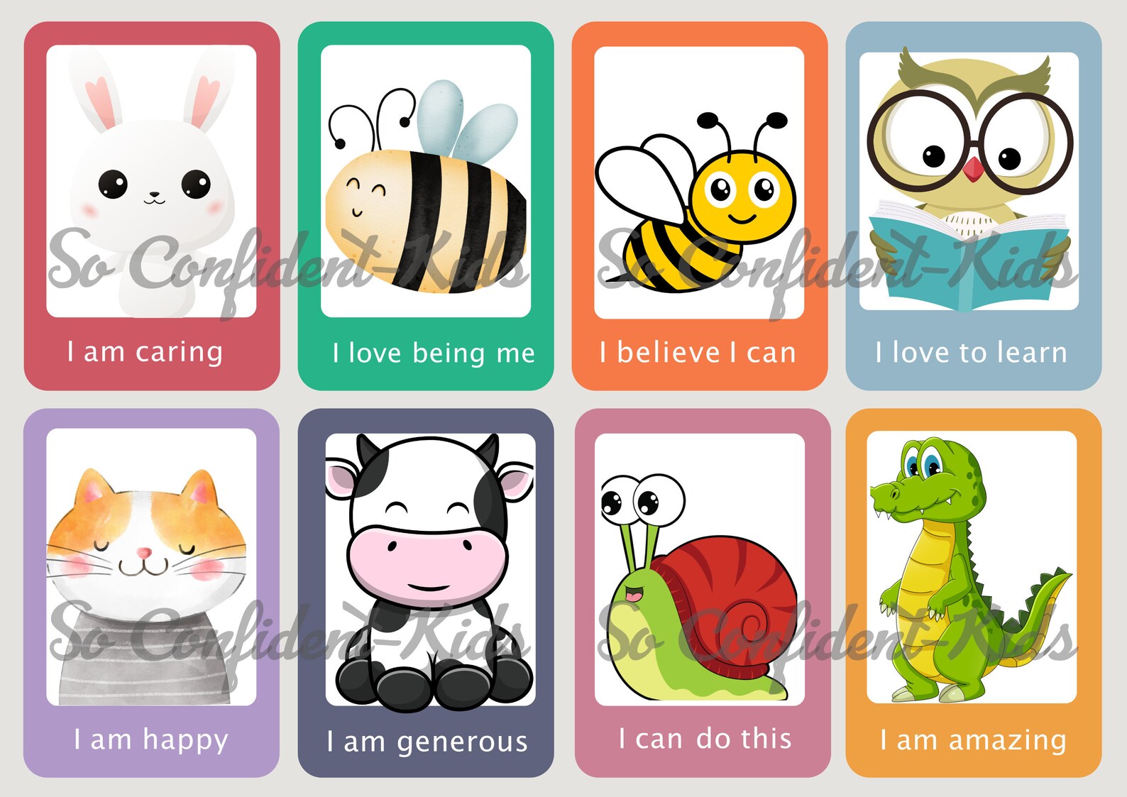 Educational Flashcards for Kids, Positive Affirmation Cards, Children's ...