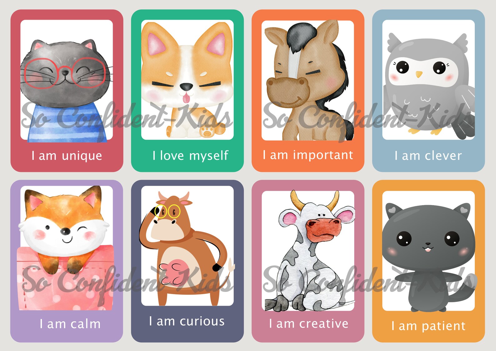 Educational Flashcards for Kids, Positive Affirmation Cards, Children's ...