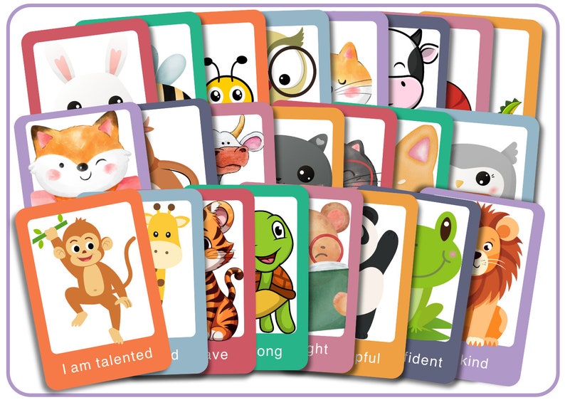 Educational Flashcards for Kids, Positive Affirmation Cards, Children's ...