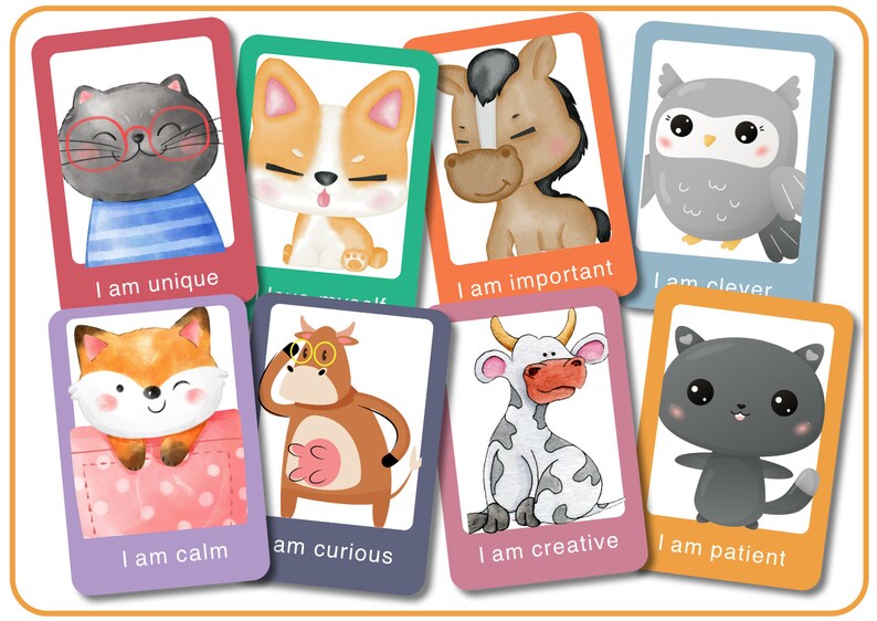 Educational Flashcards for Kids, Positive Affirmation Cards, Children's ...