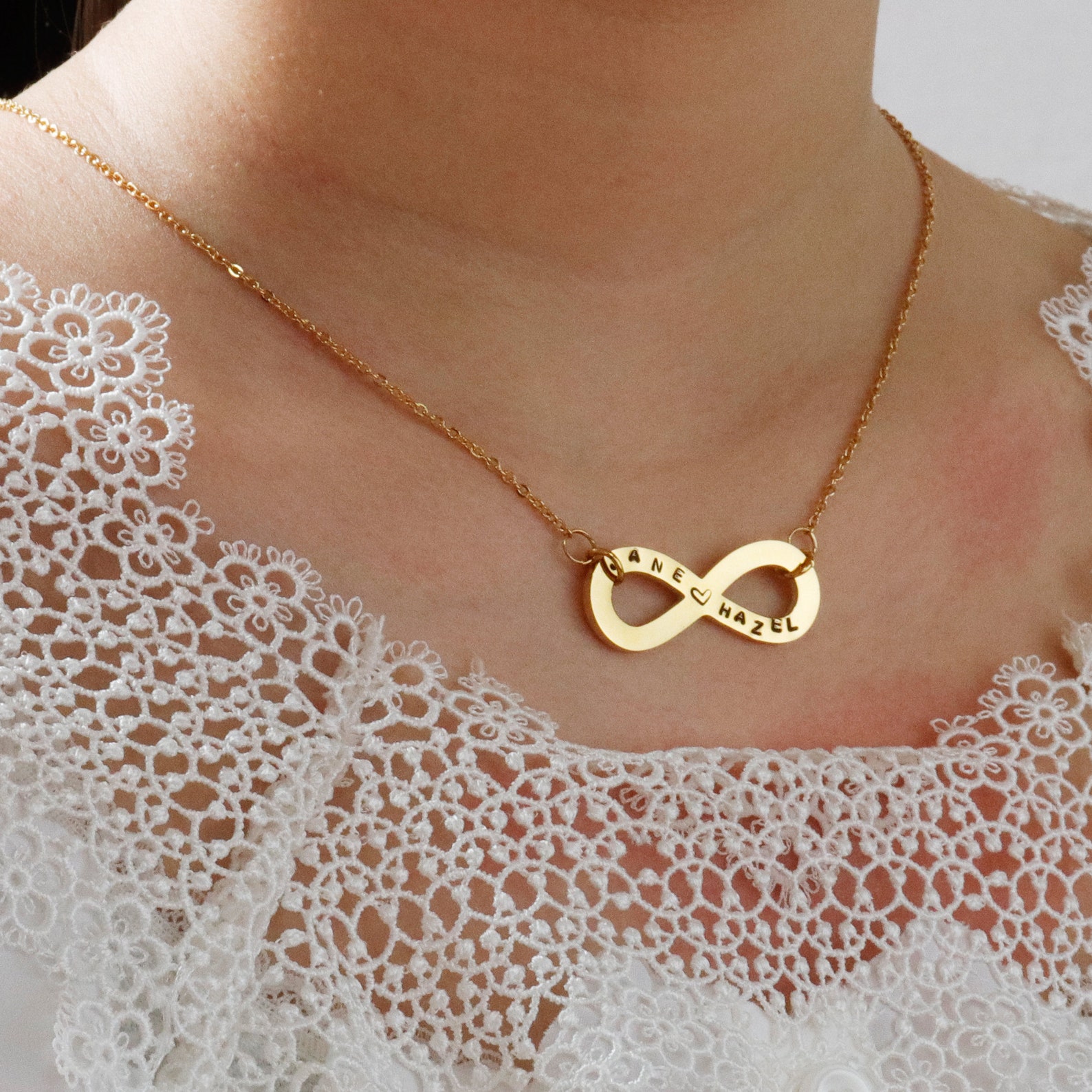 Infinity Name Necklace Personalized Infinity Necklace Three | Etsy
