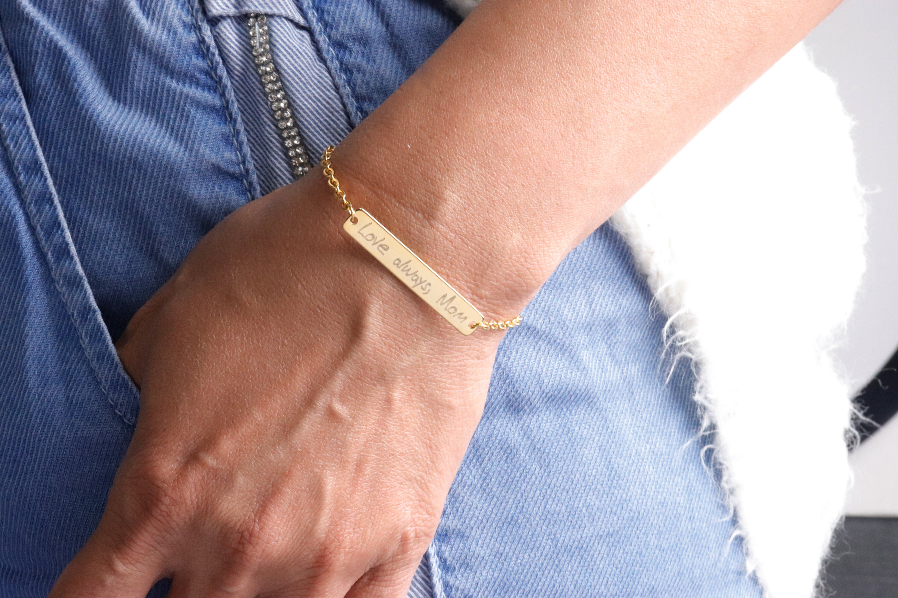 Personalized Bar Bracelet, Custom Date Bracelet, Roman Numerals Custom ...