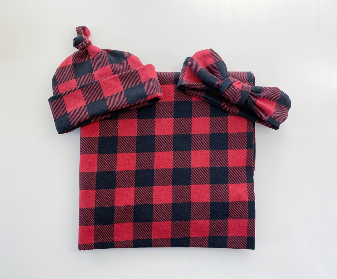Swaddle Blanket Set, Hat or Headband, Baby Girl Boy Newborn, Jersey ...