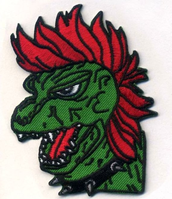 PUNK-ZILLA Punk Godzilla Embroidered Patch Biker Horror | Etsy
