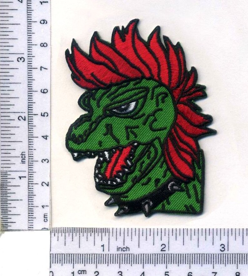 PUNK-ZILLA Punk Godzilla Embroidered Patch, Biker, Horror, Vest, Morale ...