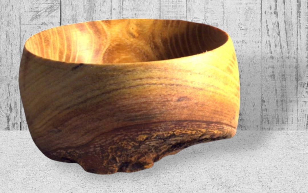 Decorative Woodturned Turned Mulberry Fruitwood Bowl With Live - Etsy