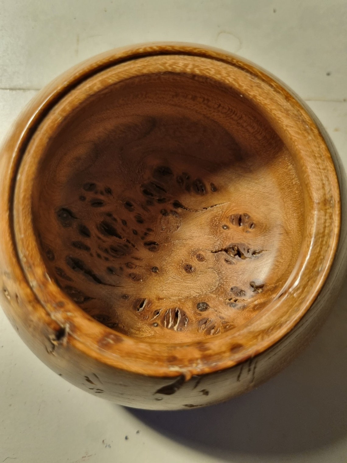 Ornamental Rustic Decorative Woodturned Elm Burr Pot With Decorative ...