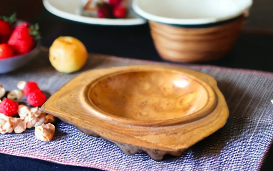 Woodturned Ornamental Decorative Elm Burr Figured Wood Bowl - Etsy