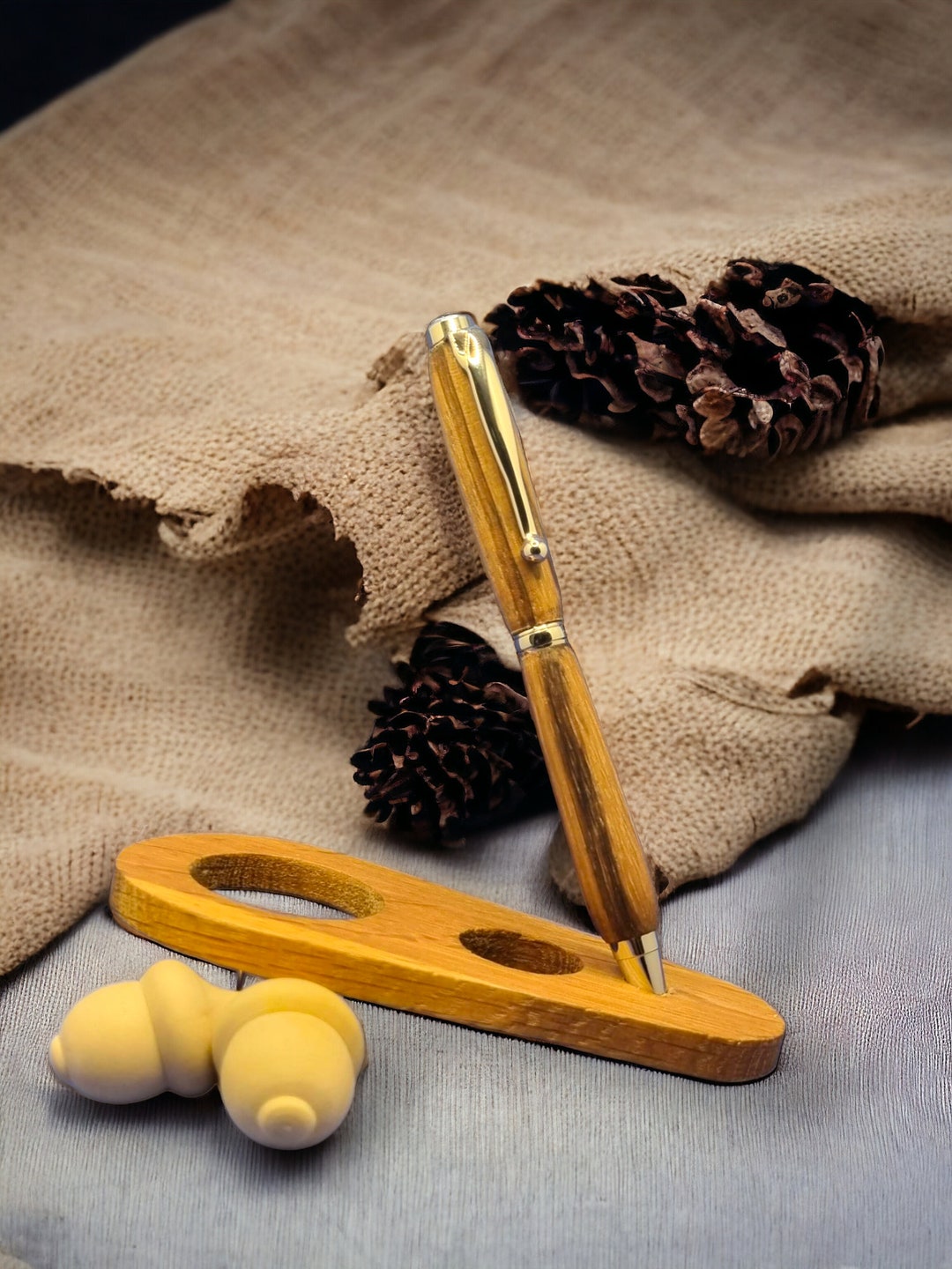 Zebrano Twist Style Woodturned Pen Lathe Penturning Artisan Rustic ...