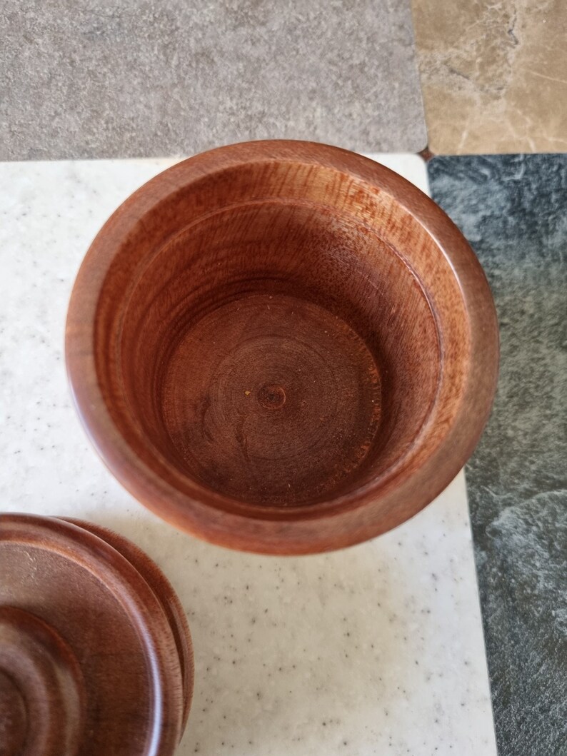 Unusual Rustic Woodturned Lidded Rippled Maple Wood Decortive Turned ...