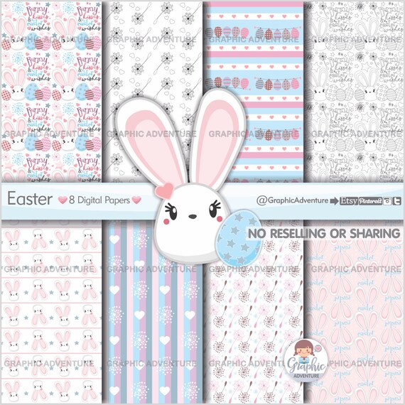 Easter Digital Paper Easter Pattern Easter Printable Paper | Etsy