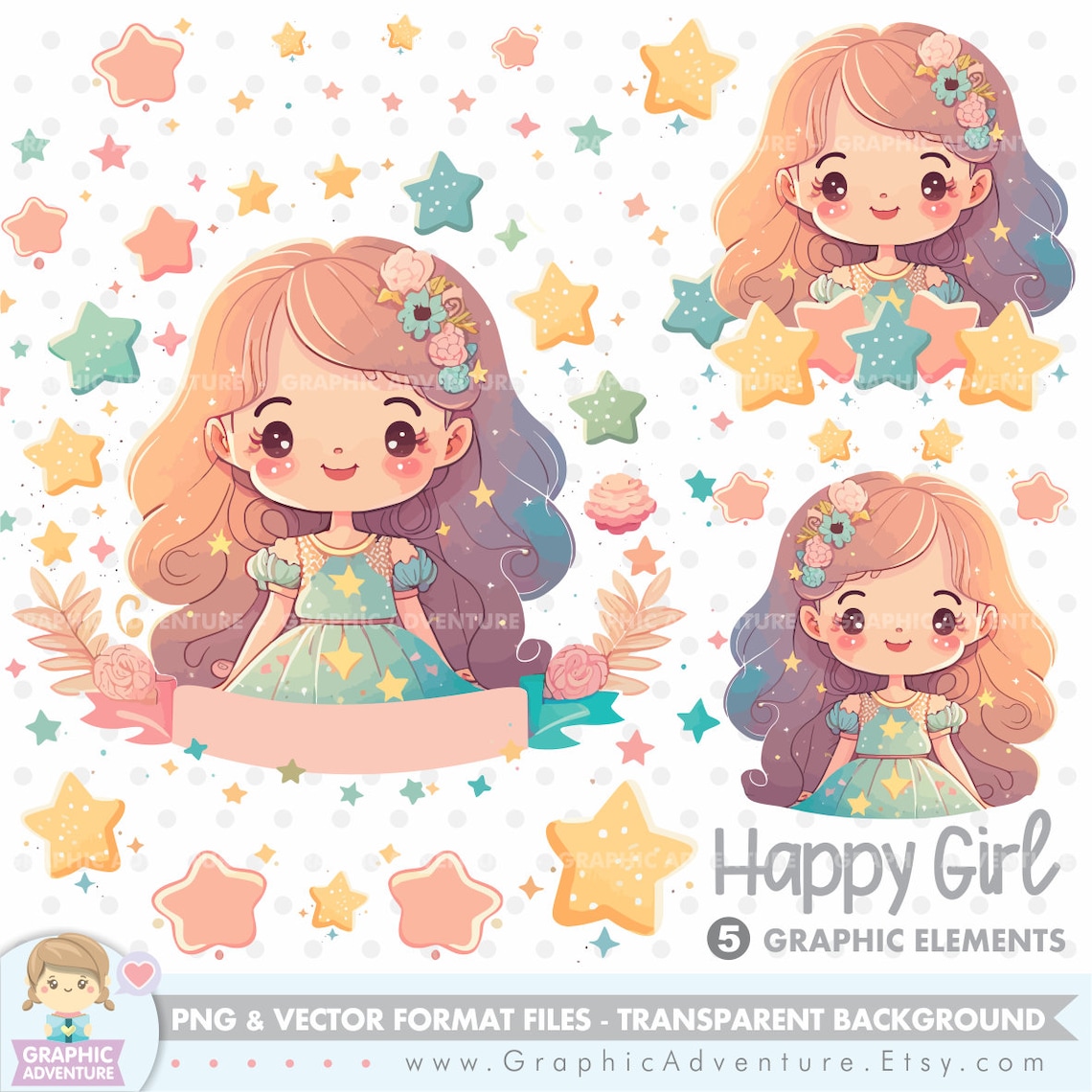 Girl Clipart Cute Girl Clipart Girl Graphics Girl - Etsy