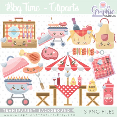 Bbq Clipart Bbq Graphics COMMERCIAL USE Planner - Etsy
