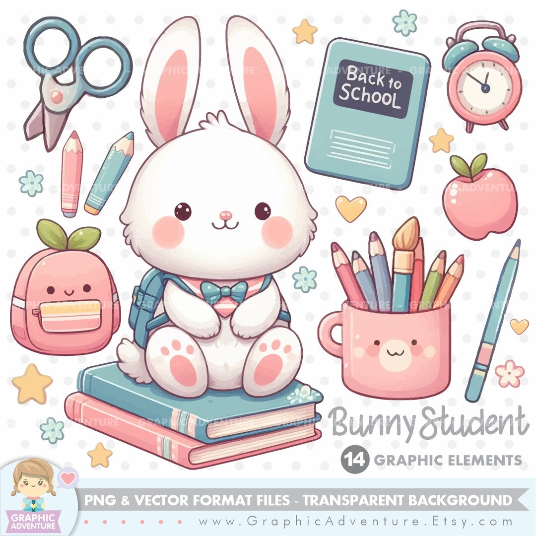 Back to School, Bunny Student, Clipart, Bunny Clipart, Student Clipart ...