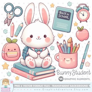 Back to School, Bunny Student, Clipart, Bunny Clipart, Student Clipart ...