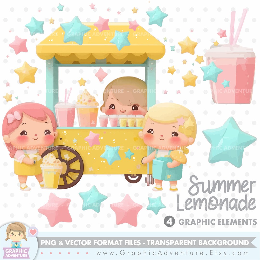 Summer Clipart Vector, Summer Clipart, Summer Party, Lemonade Stand ...