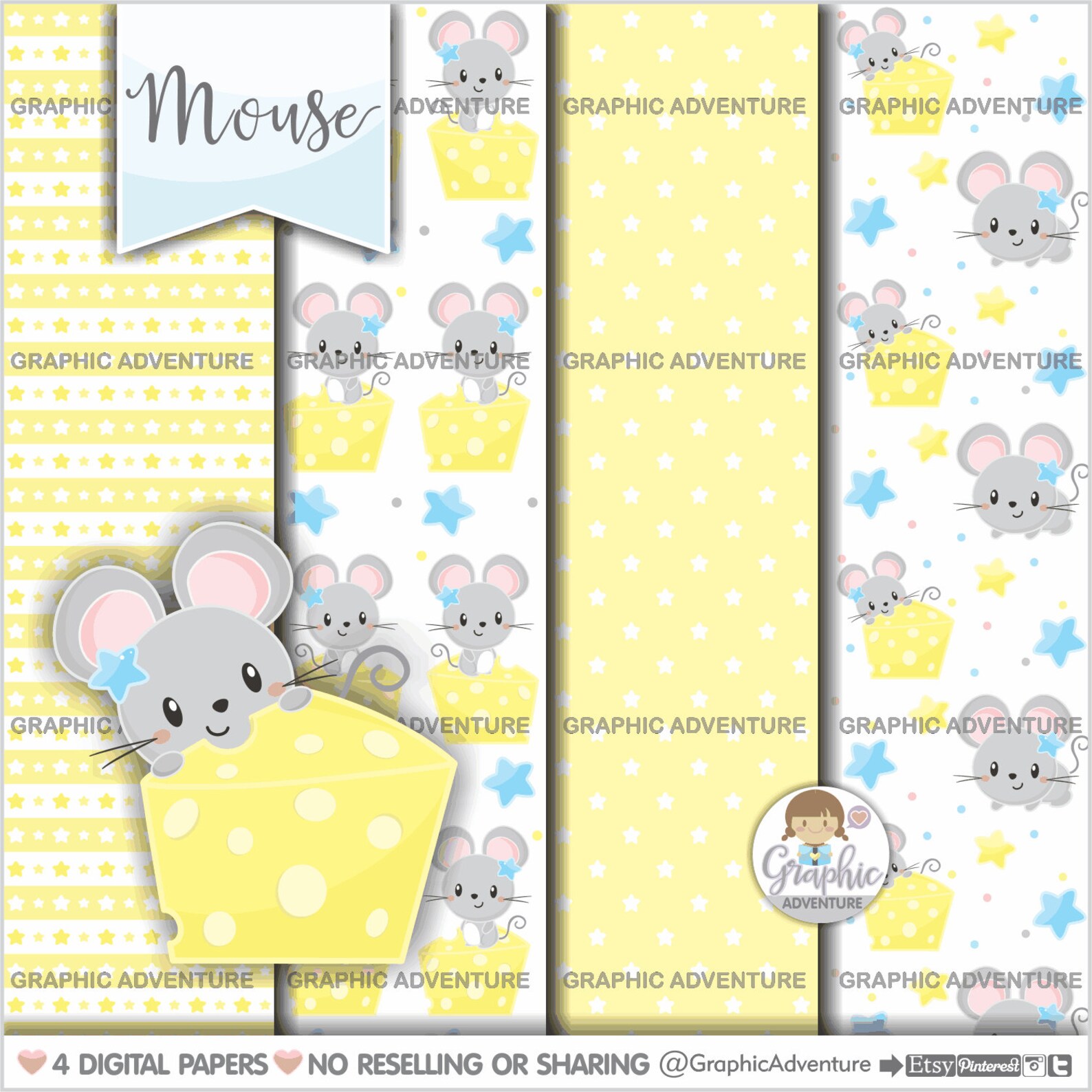 Mouse Digital Paper Mouse Pattern Cheese Pattern COMMERCIAL | Etsy