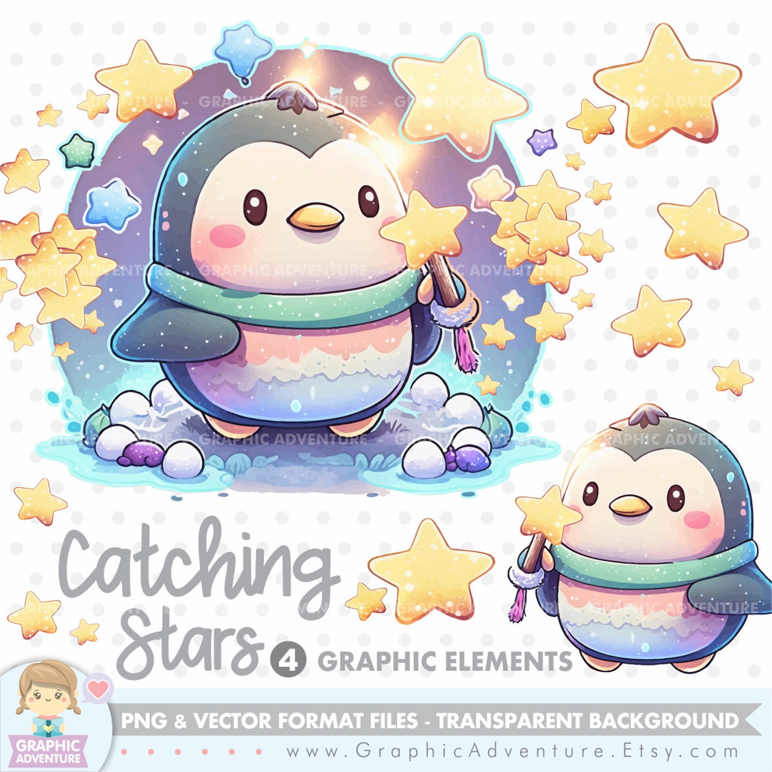 Penguin Clipart Penguin Clipart Vector Cute Penguin Clipart - Etsy