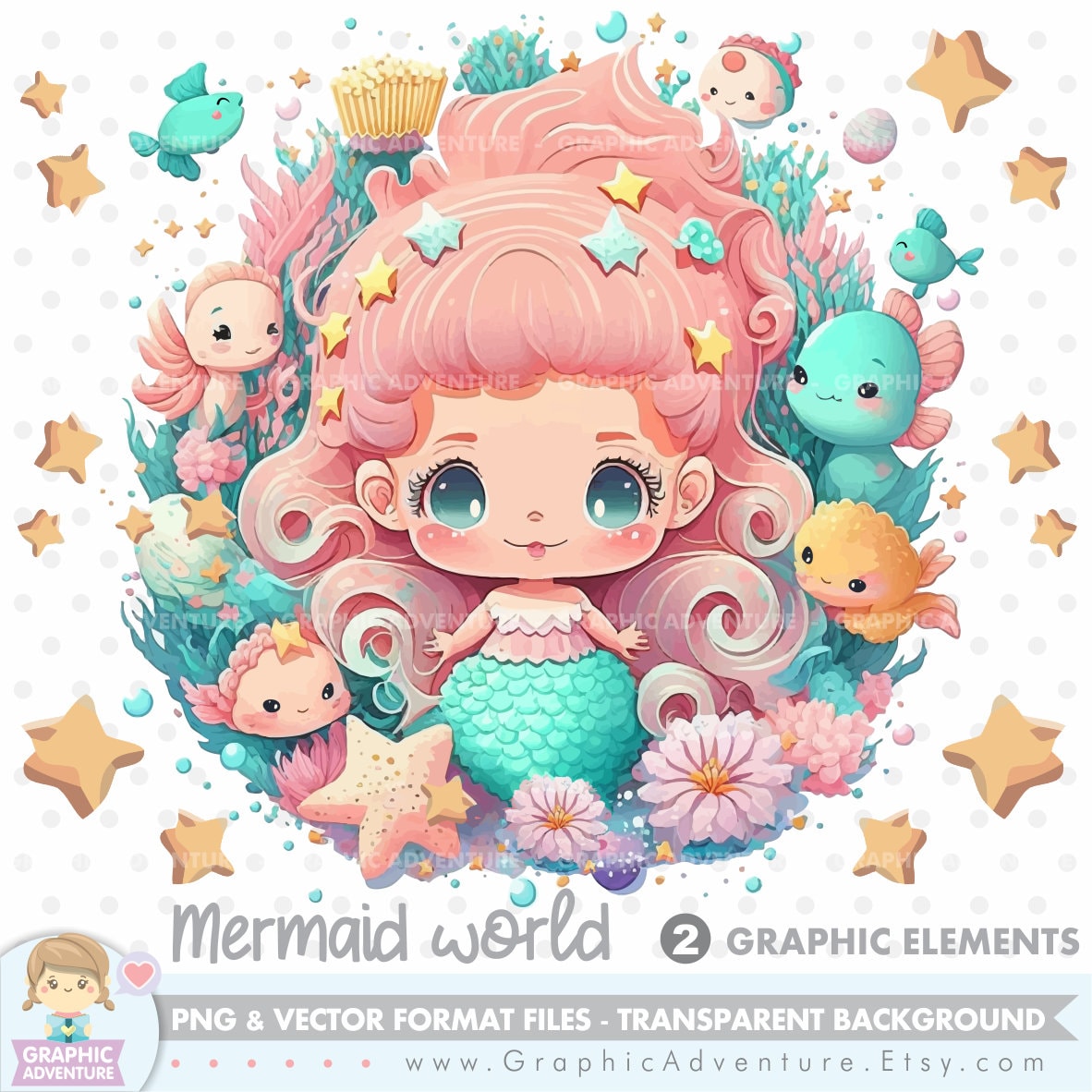 Mermaid Clipart Mermaid Clipart Vector Cute Mermaid Clipart - Etsy México