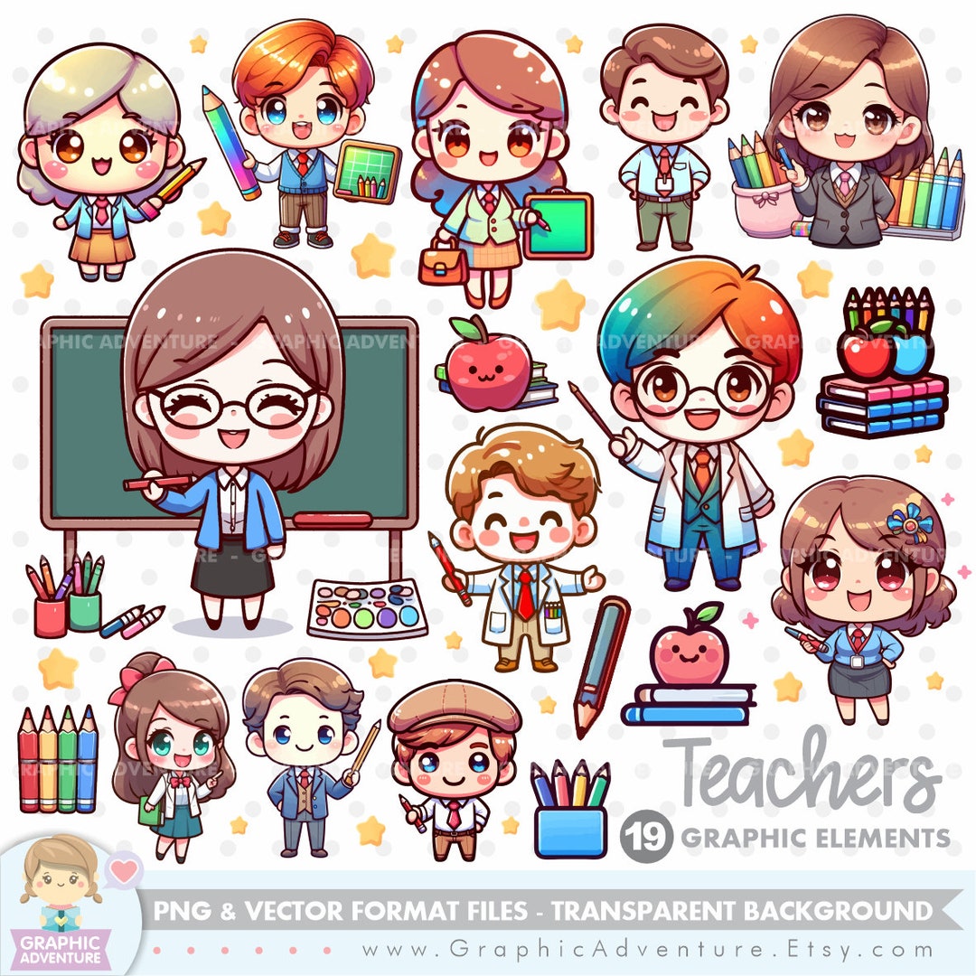 Teacher Clipart, Teacher Graphics, Back to School, Educator Clipart ...