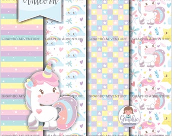 Unicorn Digital Paper | Etsy