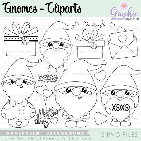 Gnome Digital Stamps - Etsy