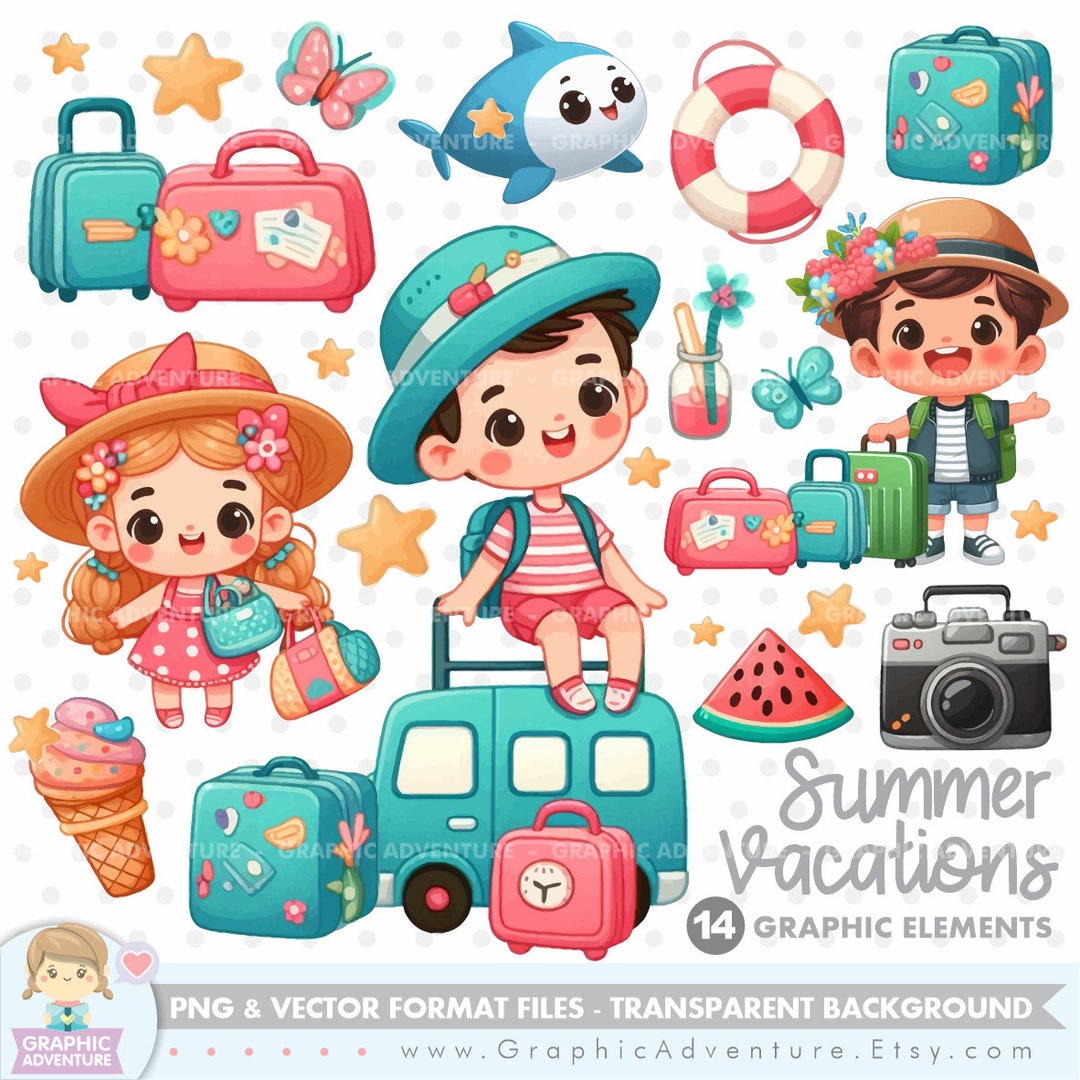 Summer Clipart, Vacations Clipart, Travel Clipart, Summer Party ...