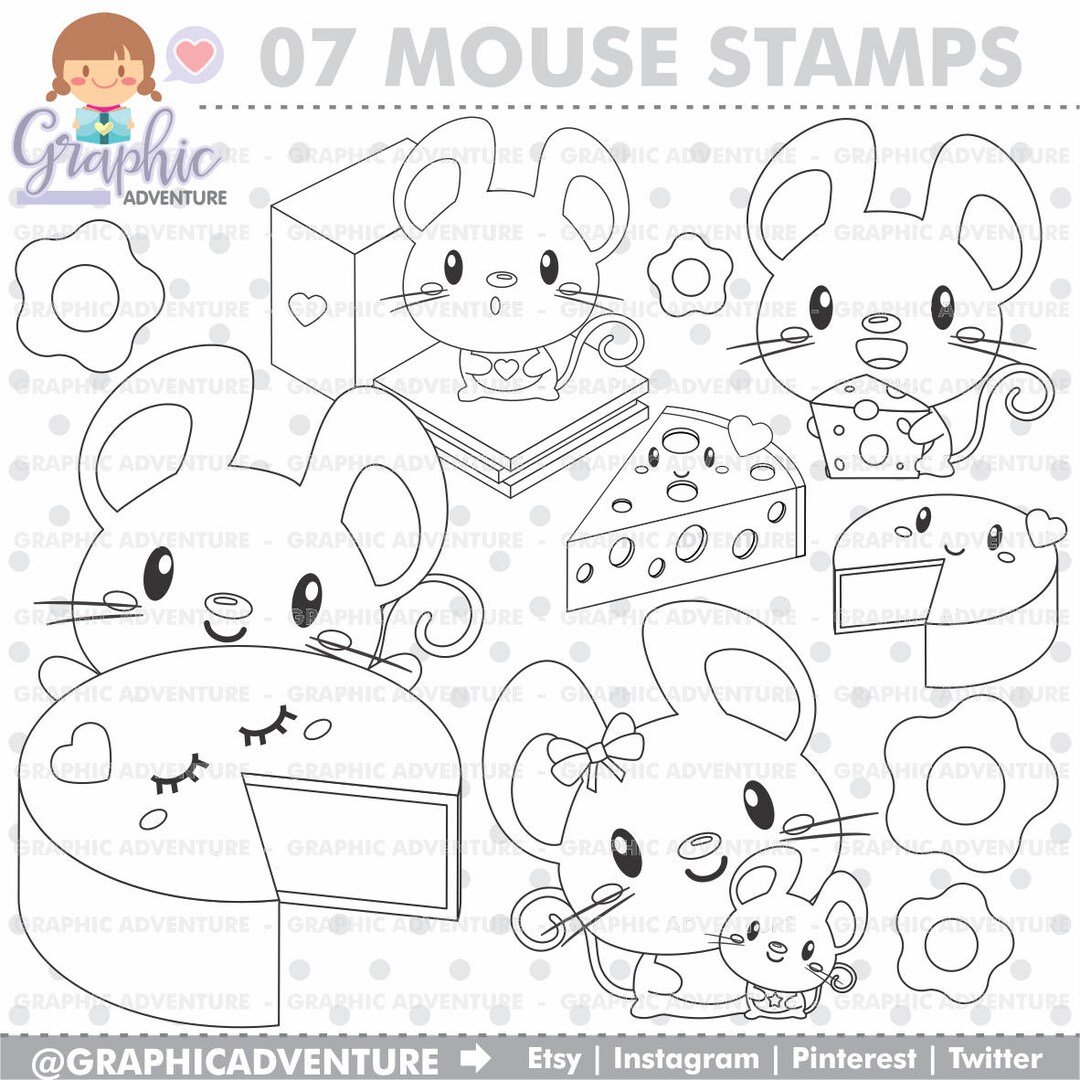 Mouse Stamps Mice Stamp Digital Stamps COMMERCIAL USE Digi - Etsy