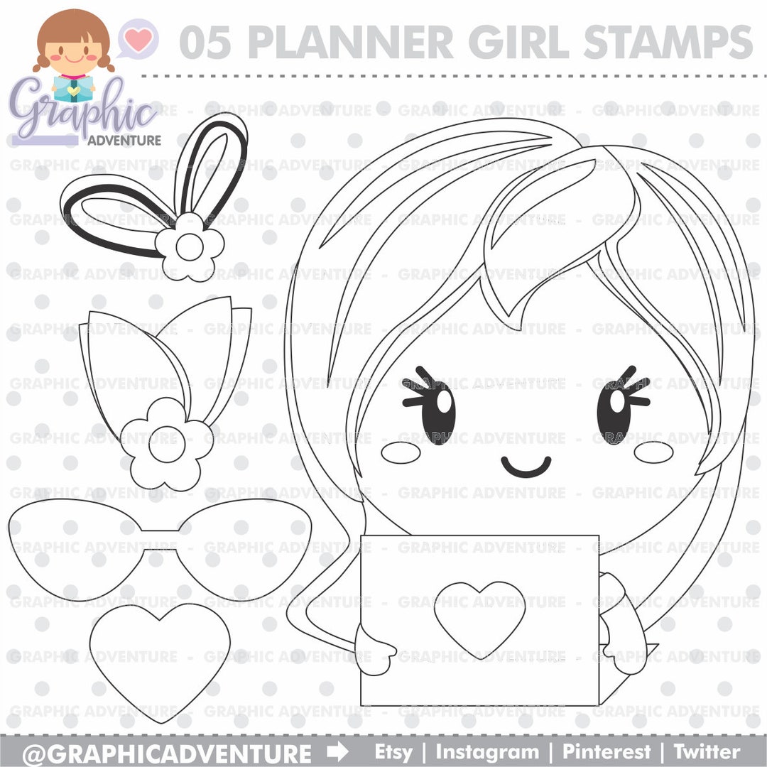 Planner Girl Stamps Laptop Stamps Work Stamps COMMERCIAL - Etsy