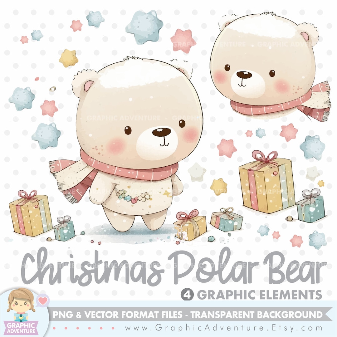 Polar Bear, Clipart, Graphics, Christmas Clipart, Winter Clipart ...