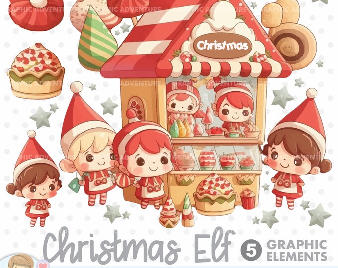 Santa's Helpers, Christmas Clipart, Christmas Graphics, COMMERCIAL USE ...