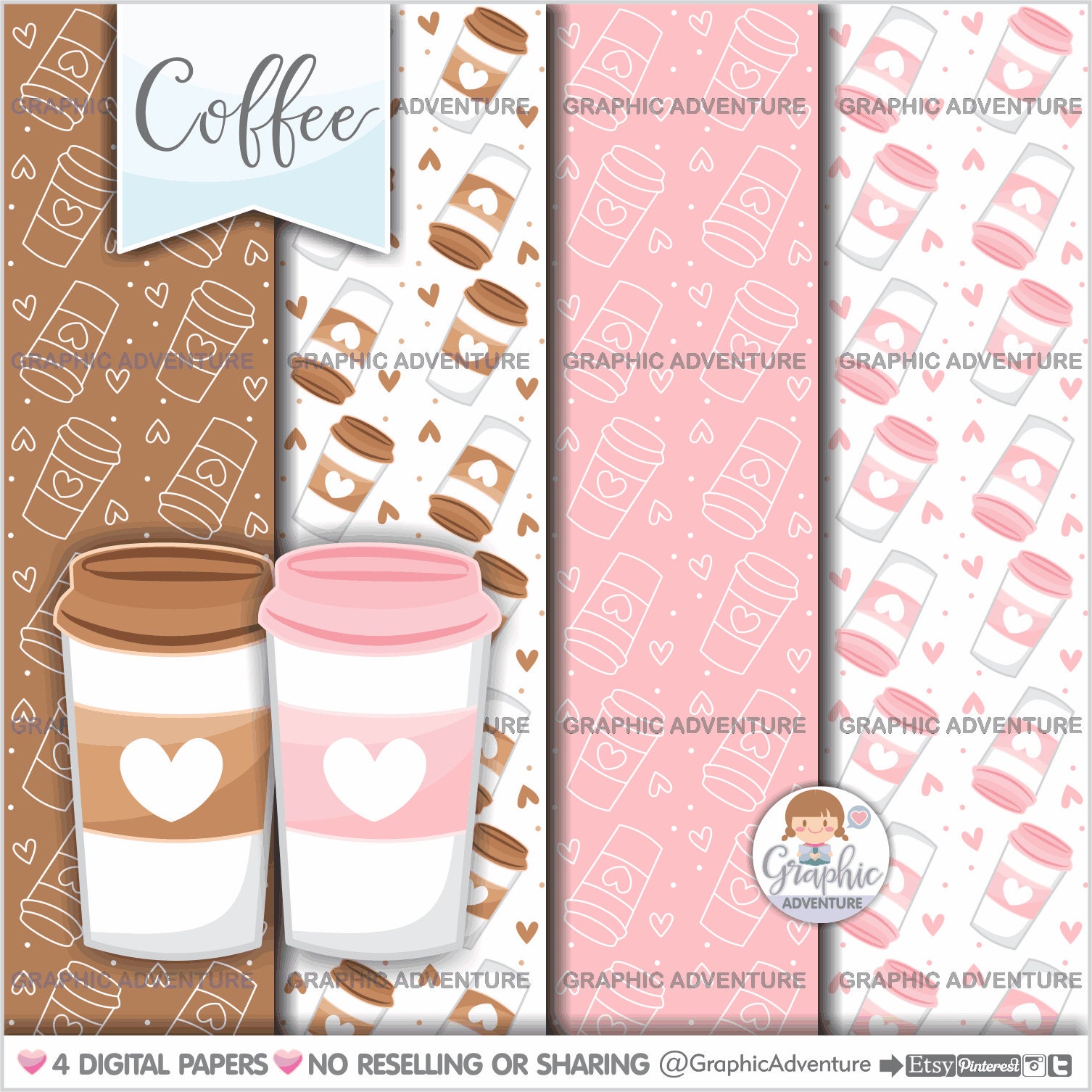 Coffee Digital Paper Coffee Pattern Coffee Pattern Paper - Etsy UK
